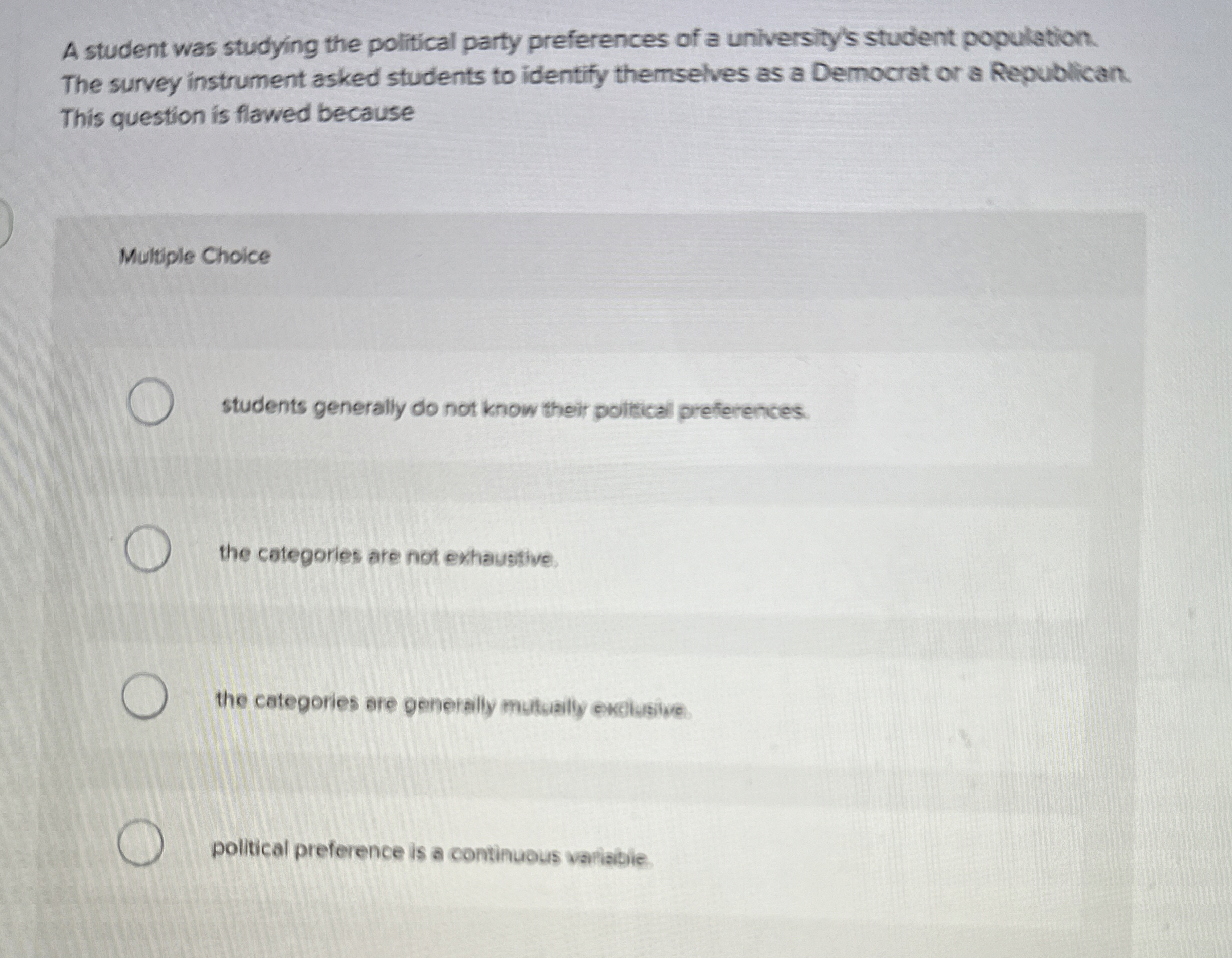 A student was studying the political party | Chegg.com