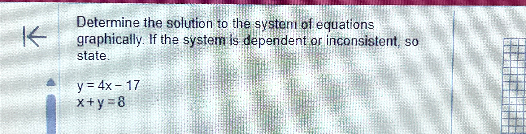 Solved Determine the solution to the system of equations | Chegg.com