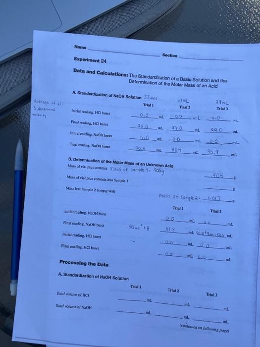 Data and Calculations: The Standardization of a Basic | Chegg.com