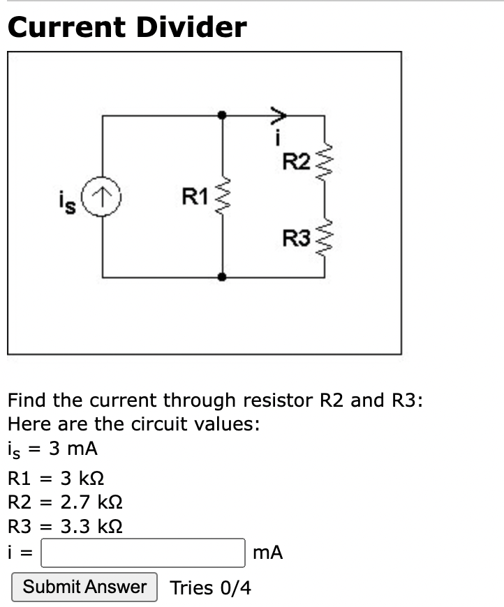 Solved Current DividerFind the current through resistor R2 | Chegg.com