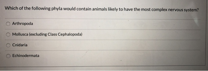 Solved Which of the following phyla would contain animals | Chegg.com