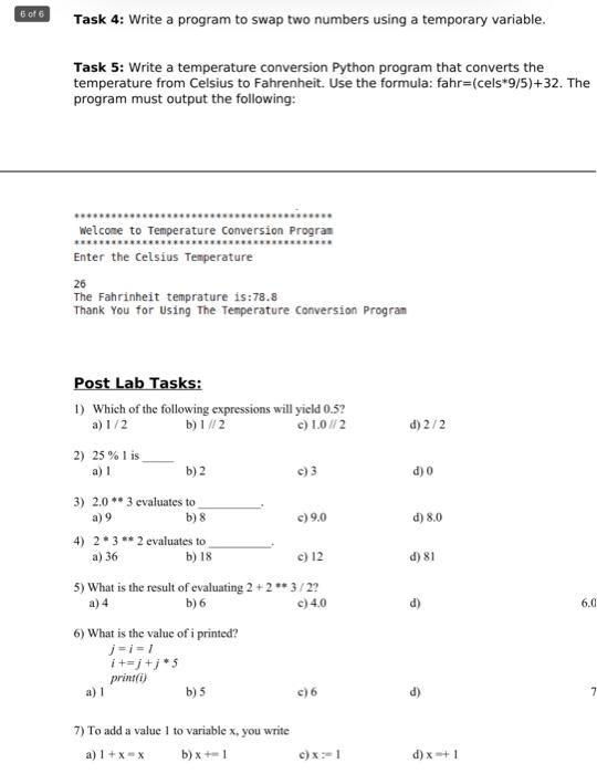 Solved Pre-Lab Tasks: Read the introduction in this manual | Chegg.com