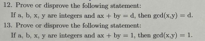 Solved 12. Prove or disprove the following statement: If | Chegg.com