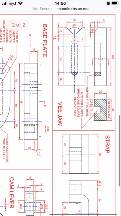The details of a clamping device are shown in 1st | Chegg.com