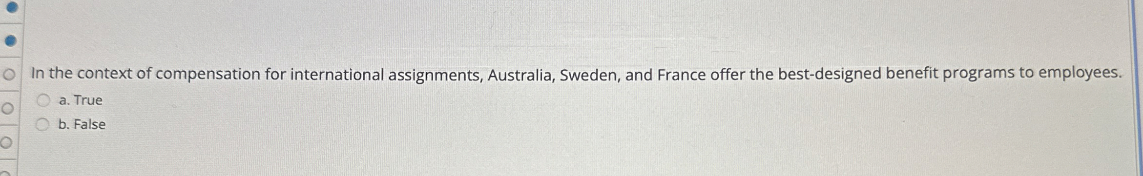 Solved In the context of compensation for international | Chegg.com