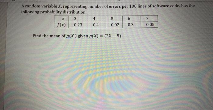 Solved A random variable X, representing number of errors | Chegg.com