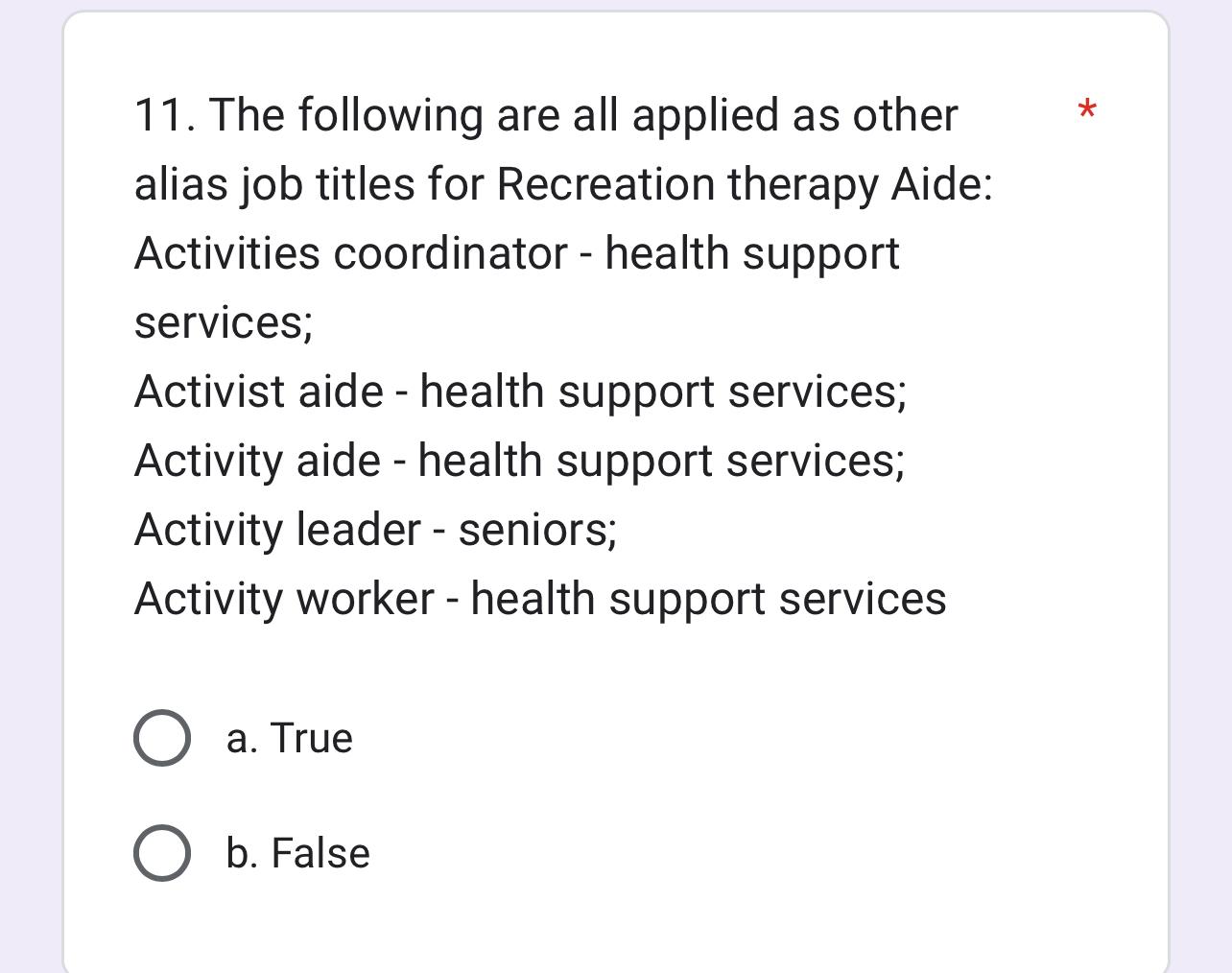 Solved The following are all applied as other alias job | Chegg.com