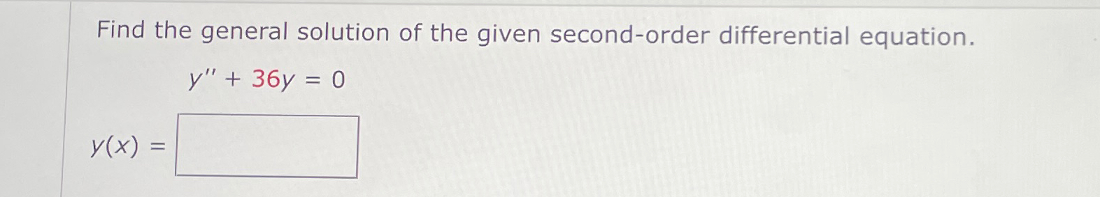 Solved Find the general solution of the given second-order | Chegg.com Solved Find the general solution of the given second-order | Chegg.com