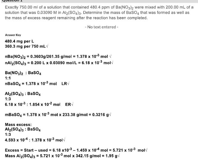 Solved Exactly 750.00ml of a solution that contained | Chegg.com