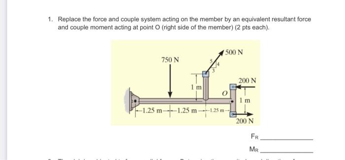 Solved Replace the force and couple system acting on the | Chegg.com