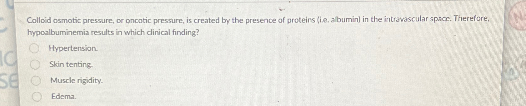 Solved Colloid Osmotic Pressure Or Oncotic Pressure Is Chegg