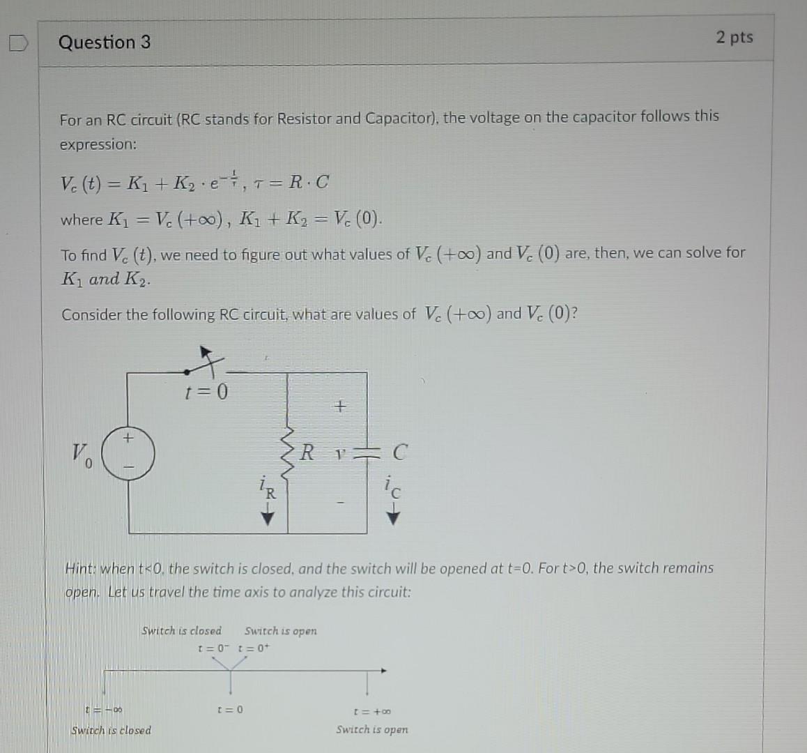 For an RC circuit (RC stands for Resistor and | Chegg.com