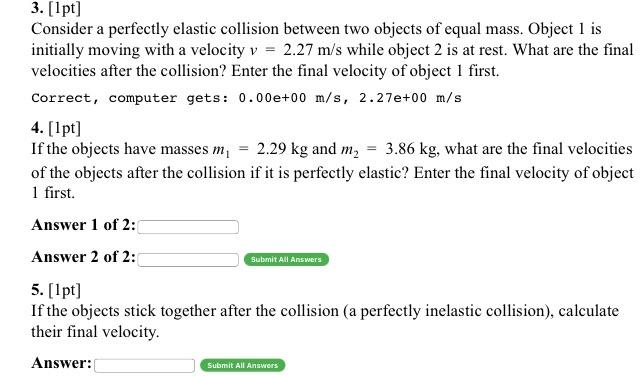 Solved Consider a perfectly elastic collision between two | Chegg.com