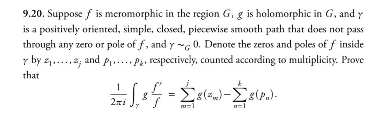 Solved 9.20. Suppose f is meromorphic in the region G,g is | Chegg.com