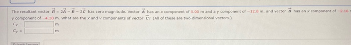 Solved The resultant vector R2-8 - 2c has zero magnitude. | Chegg.com
