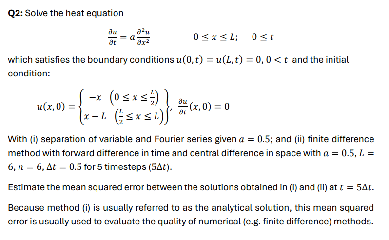 Solved Q2: Solve the heat | Chegg.com