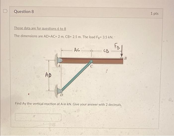 Solved D Question 8 1 Pts Those Data Are For Questions 6 To 
