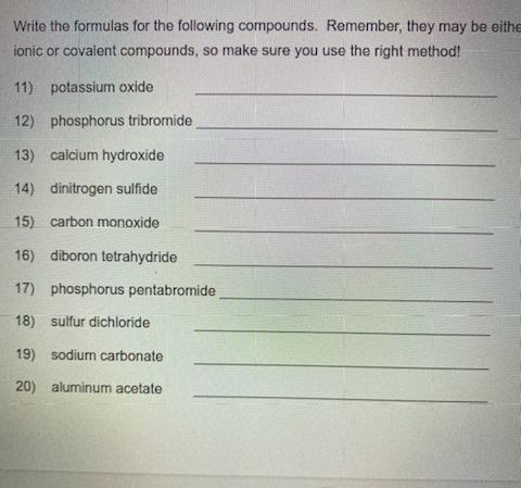 Solved Mixed Chemical Naming Worksheet Name these compounds. | Chegg.com