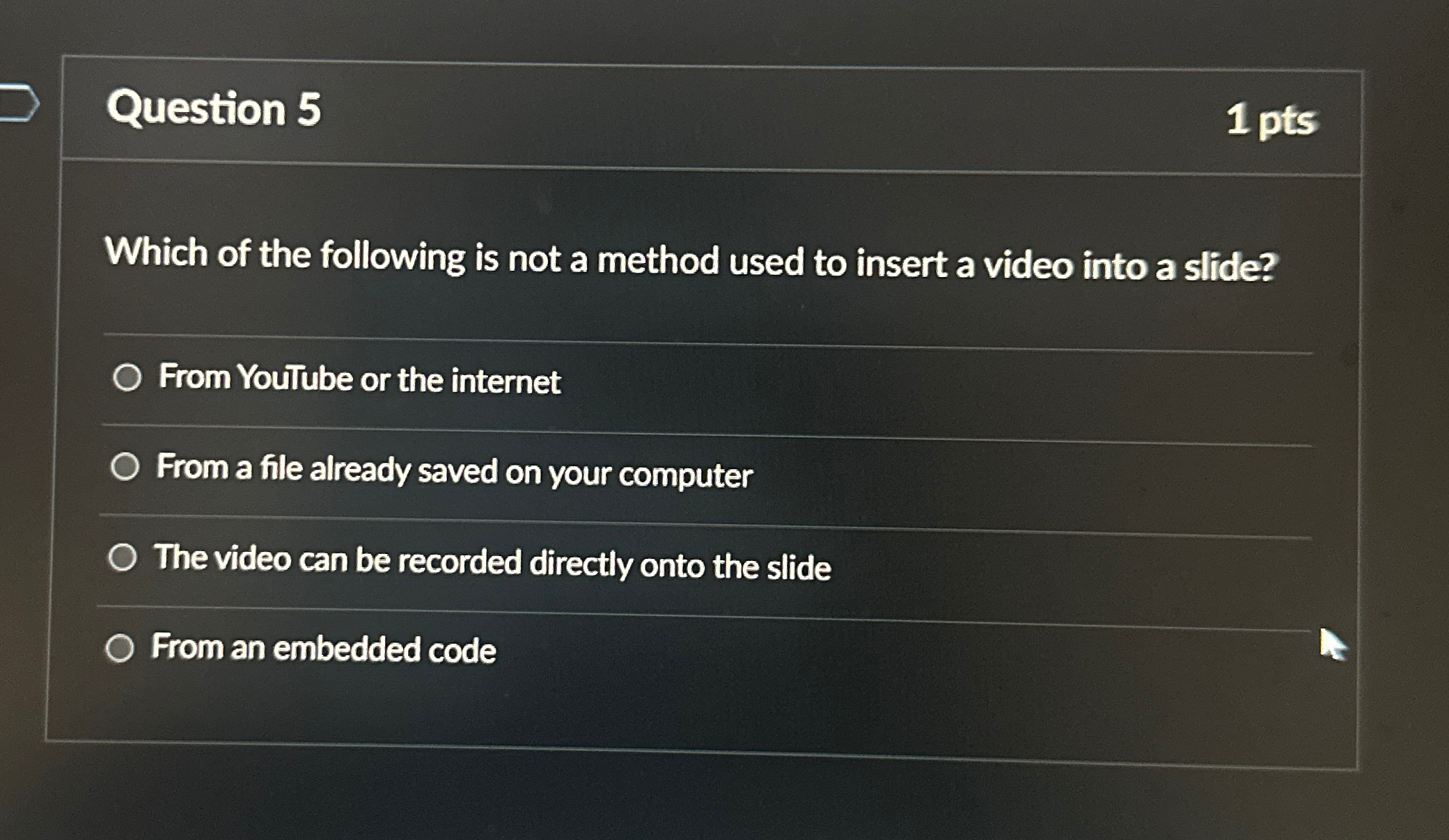 Solved Question 51 ﻿ptsWhich of the following is not a | Chegg.com