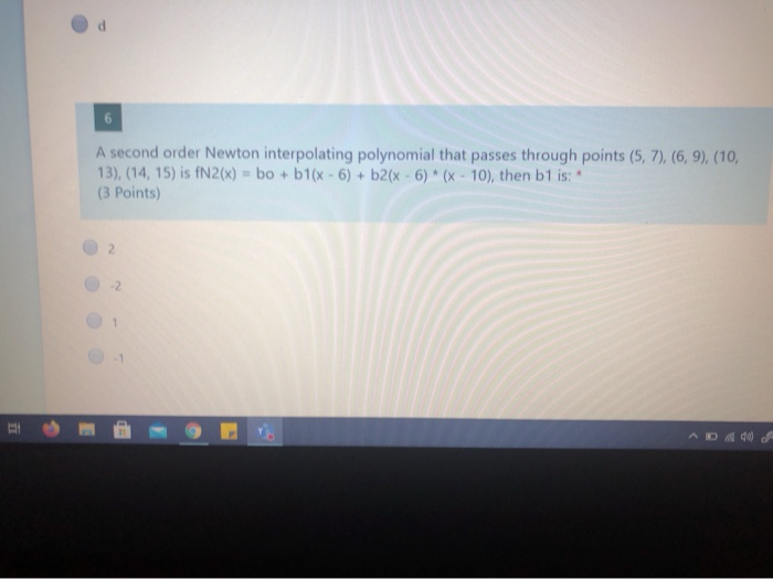 Solved A second order Newton interpolating polynomial that | Chegg.com
