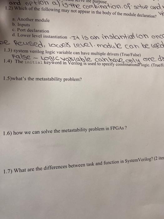 Solved 1 2 Which Of The Following May Not Appear In The