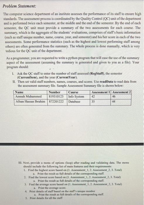 Solved Problem Statement: The computer science department of | Chegg.com