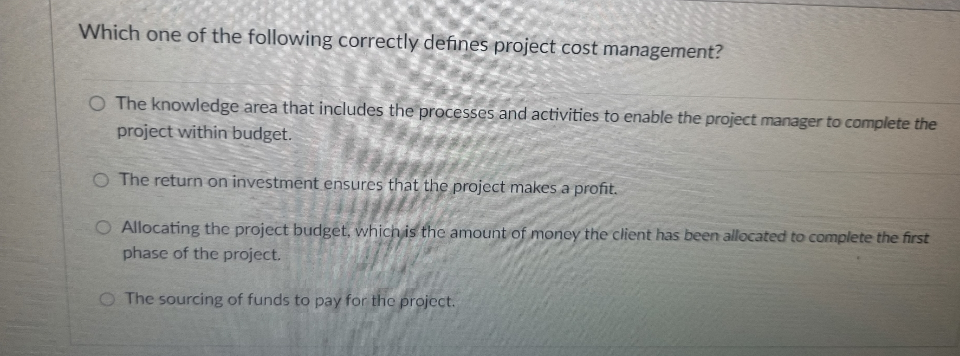 Solved Which one of the following correctly defines project | Chegg.com