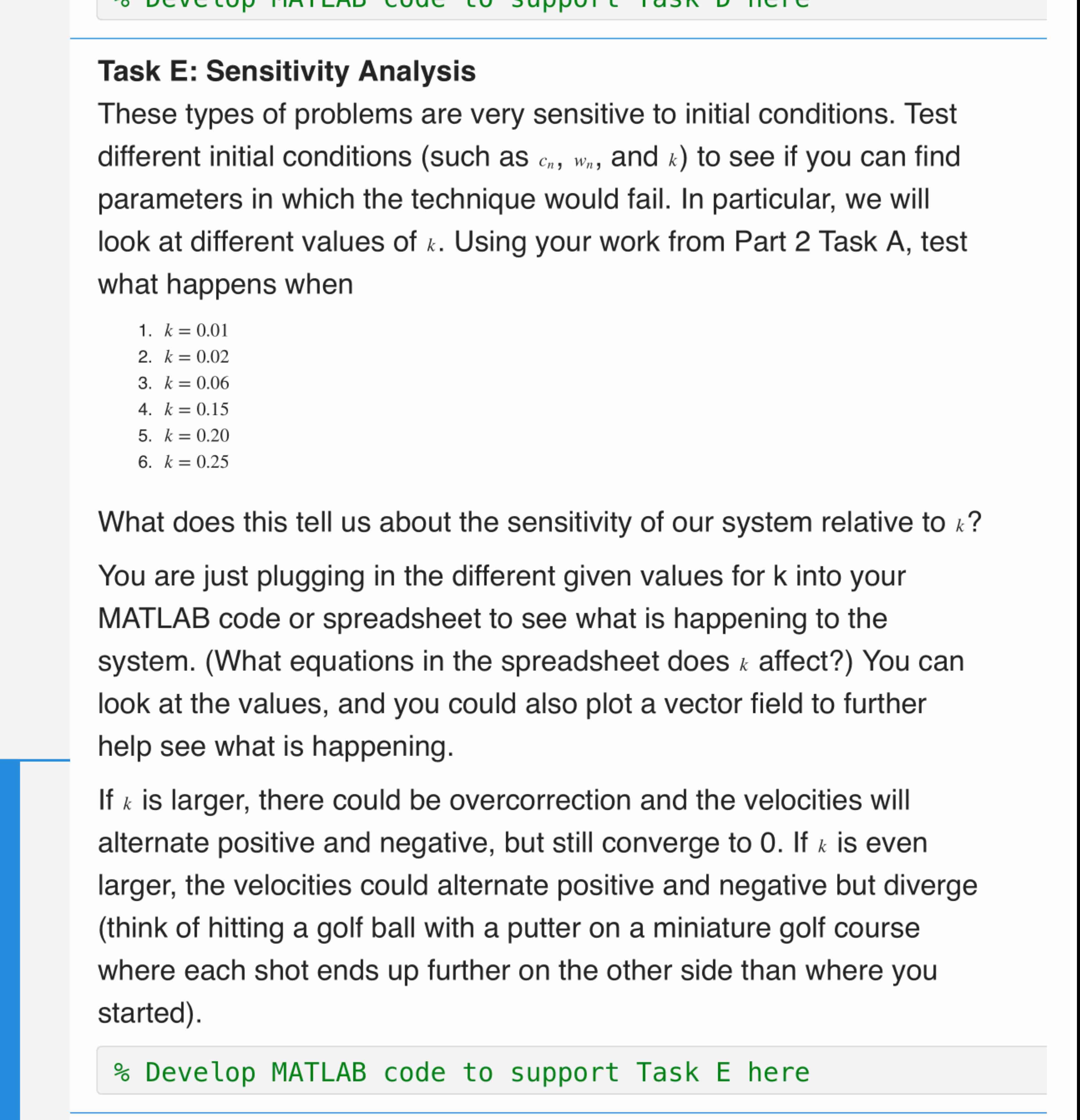 Solved by an EXPERT Task E: Sensitivity AnalysisThese types of problems | Chegg.com