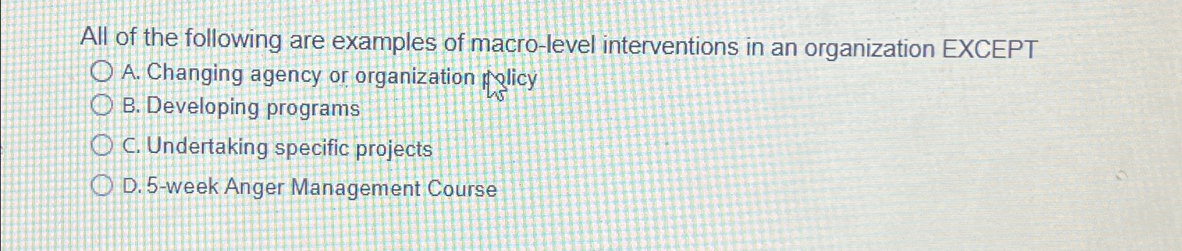 Solved All of the following are examples of macro-level | Chegg.com