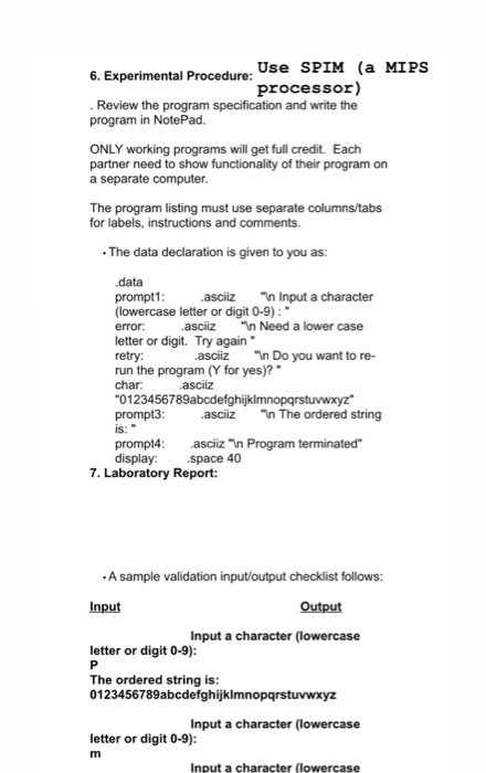 Solved spim mips processor | Chegg.com