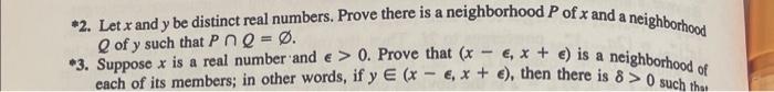 Solved -2. Let x and y be distinct real numbers. Prove there | Chegg.com