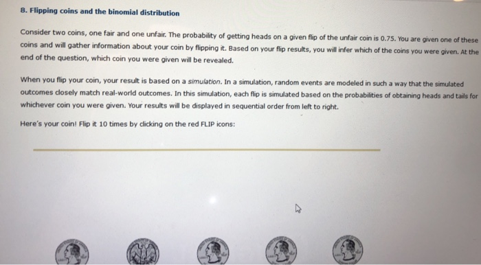 Solved 8. Flipping coins and the binomial distribution | Chegg.com