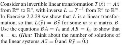 Solved Consider an invertible linear transformation T( ) = | Chegg.com