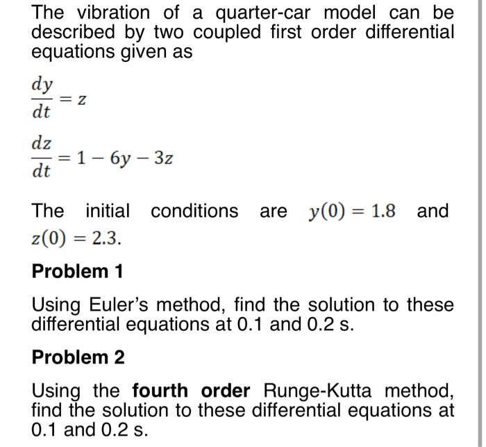 The vibration of a quarter-car model can be described | Chegg.com