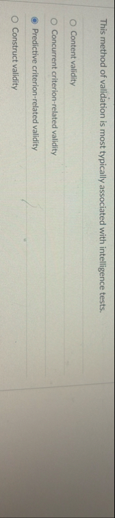 Solved This method of validation is most typically | Chegg.com