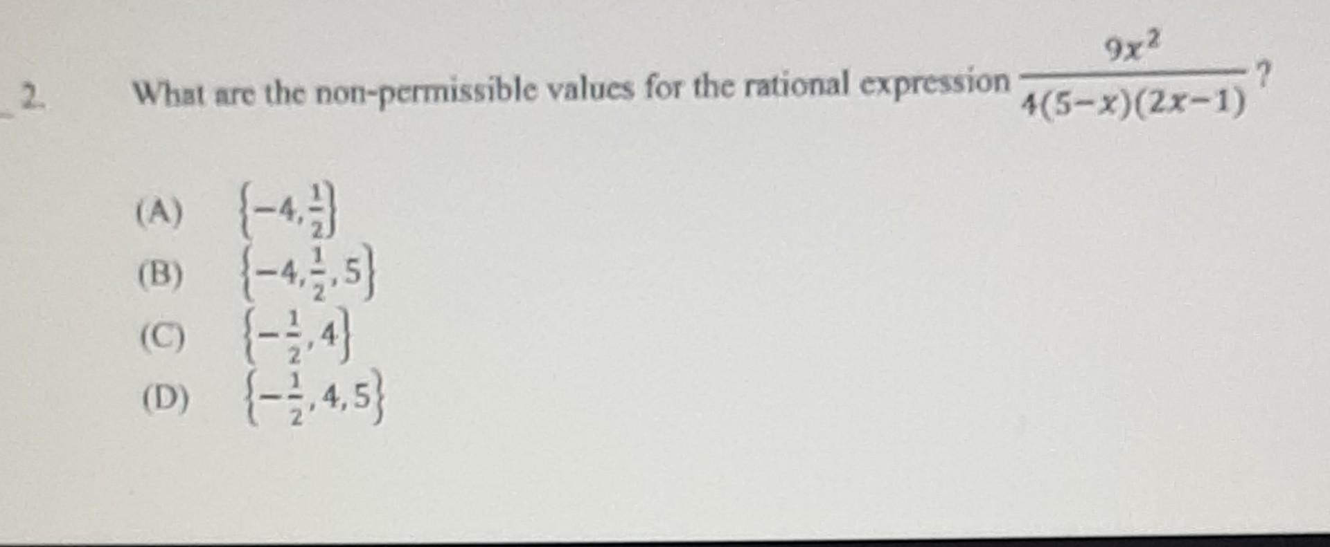 Solved 972 2 2 What are the non-permissible values for the | Chegg.com
