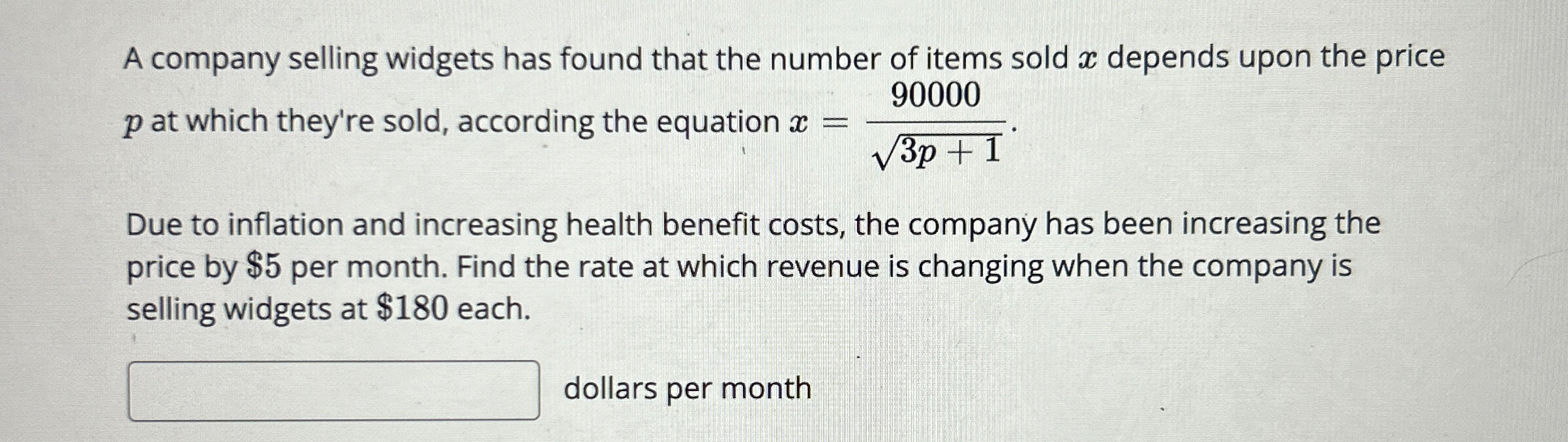 Solved A company selling widgets has found that the number | Chegg.com