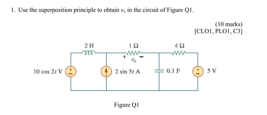Solved Use the superposition principle to obtain vo ﻿in the | Chegg.com