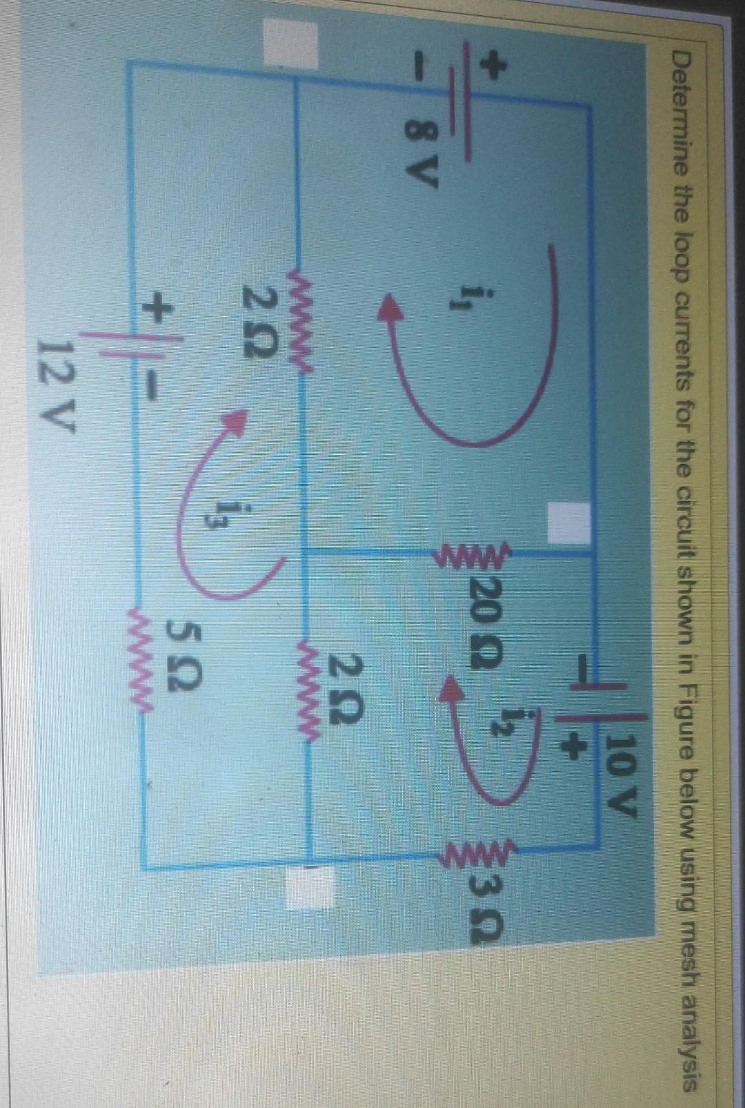 Solved Determine The Loop Currents For The Circuit Shown In 8695