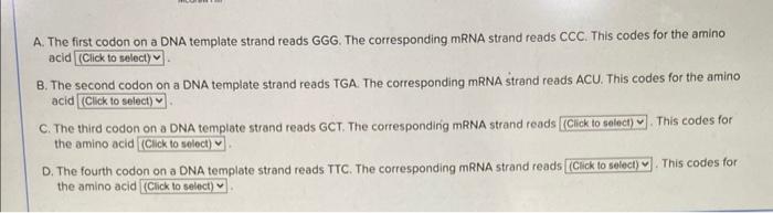 Solved CH 22: Homework (i) A. The first codon on a DNA | Chegg.com