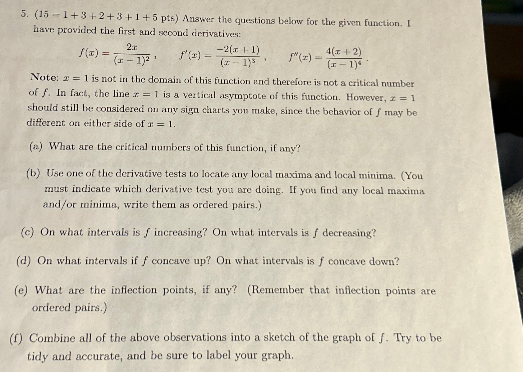 Solved pts) ﻿Answer the questions below for the given | Chegg.com