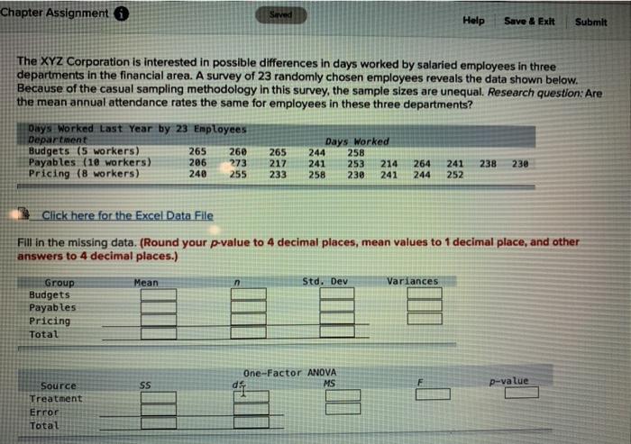 Solved Chapter Assignment Saved Help Save & Exit Submit The | Chegg.com