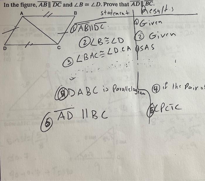 Solved In the figure, AB∥DC and ∠B≅∠D. Prove that AD∥BC. | Chegg.com