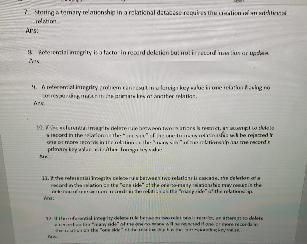 Solved II. True/False (10 questions + 2 bonus question, 3 | Chegg.com