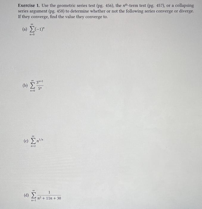 Solved series argument (pg. 458) to determine whether or not | Chegg.com
