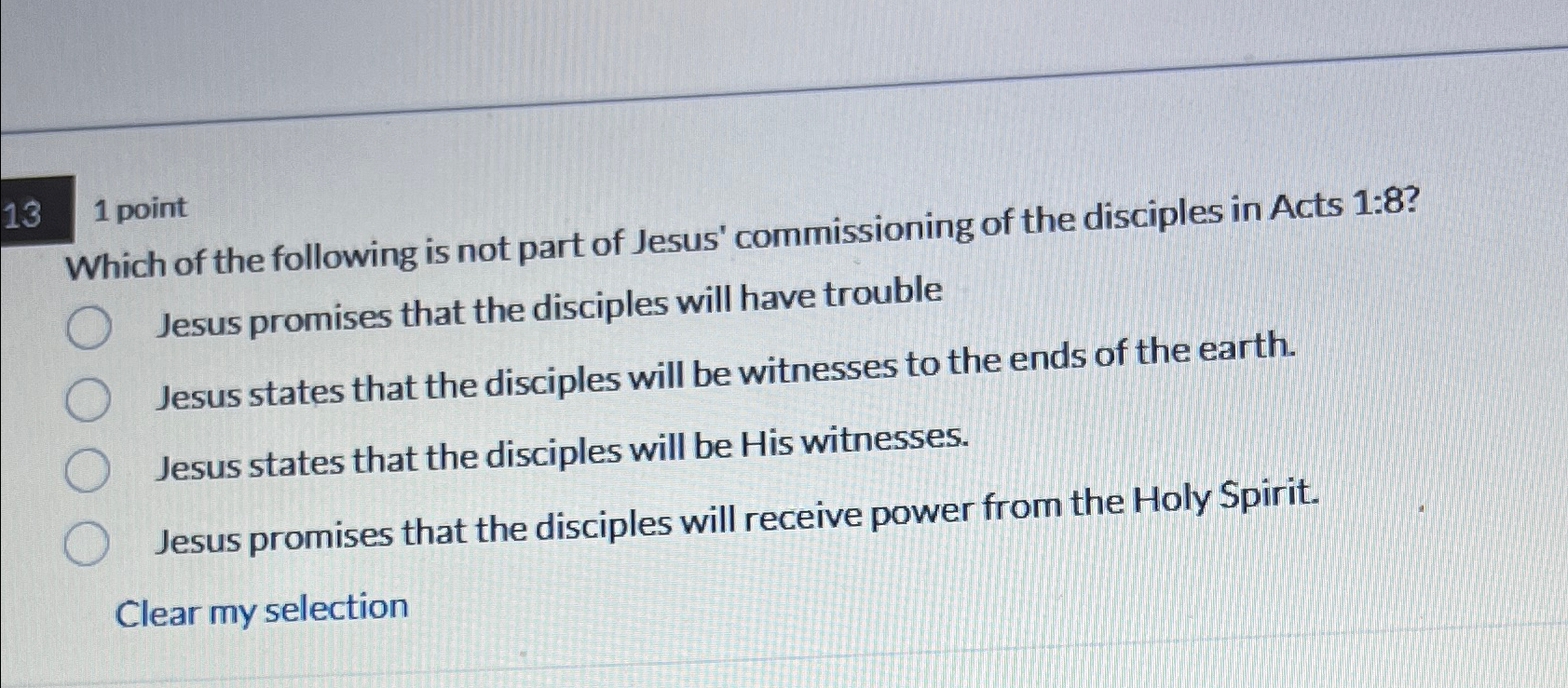 Solved 13 ﻿pointWhich of the following is not part of Jesus' | Chegg.com