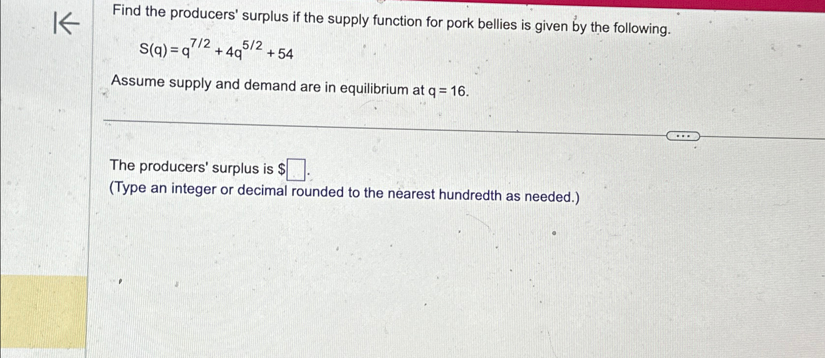 Solved Find the producers' surplus if the supply function | Chegg.com