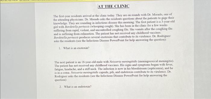 Solved The first-year residents arrived at the clinic today. | Chegg.com