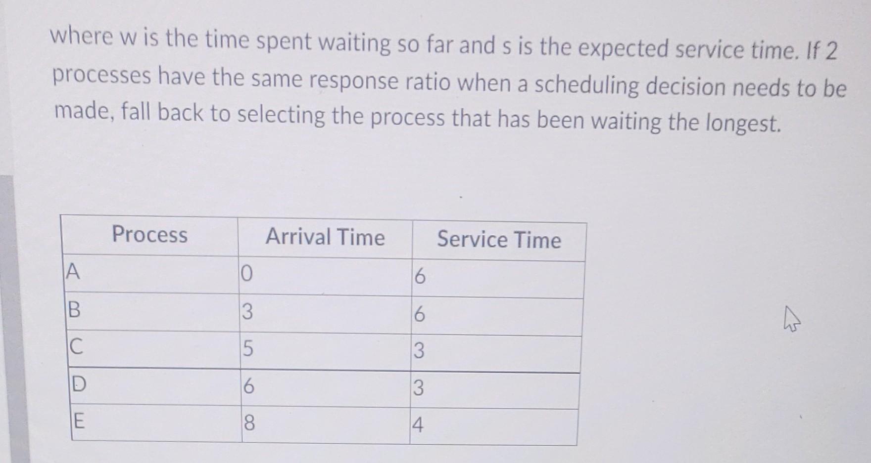 Solved The following table represents a set of 5 processes, | Chegg.com