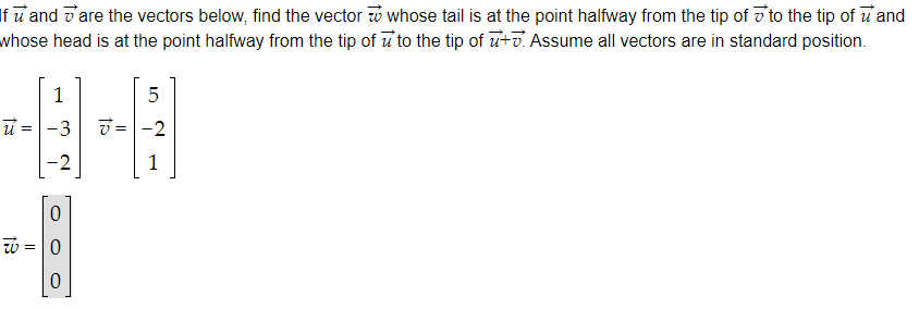 If vec(u) ﻿and vec(v) ﻿are the vectors below, find | Chegg.com